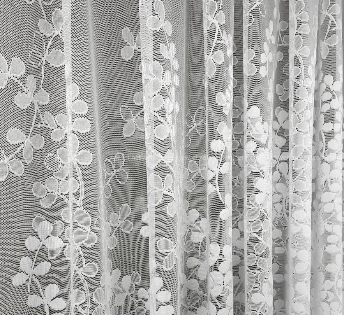 Кухонна занавіска арка АК616 3х1 65м фігурний тюль для кухні з листочками купити в Україні